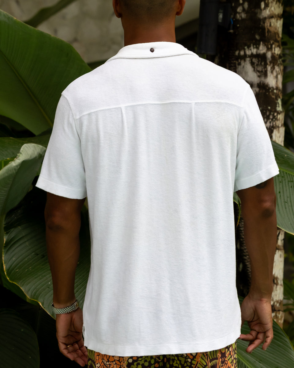 The Casa Blanca - Short Sleeve White Terry Shirt – Kenny Flowers
