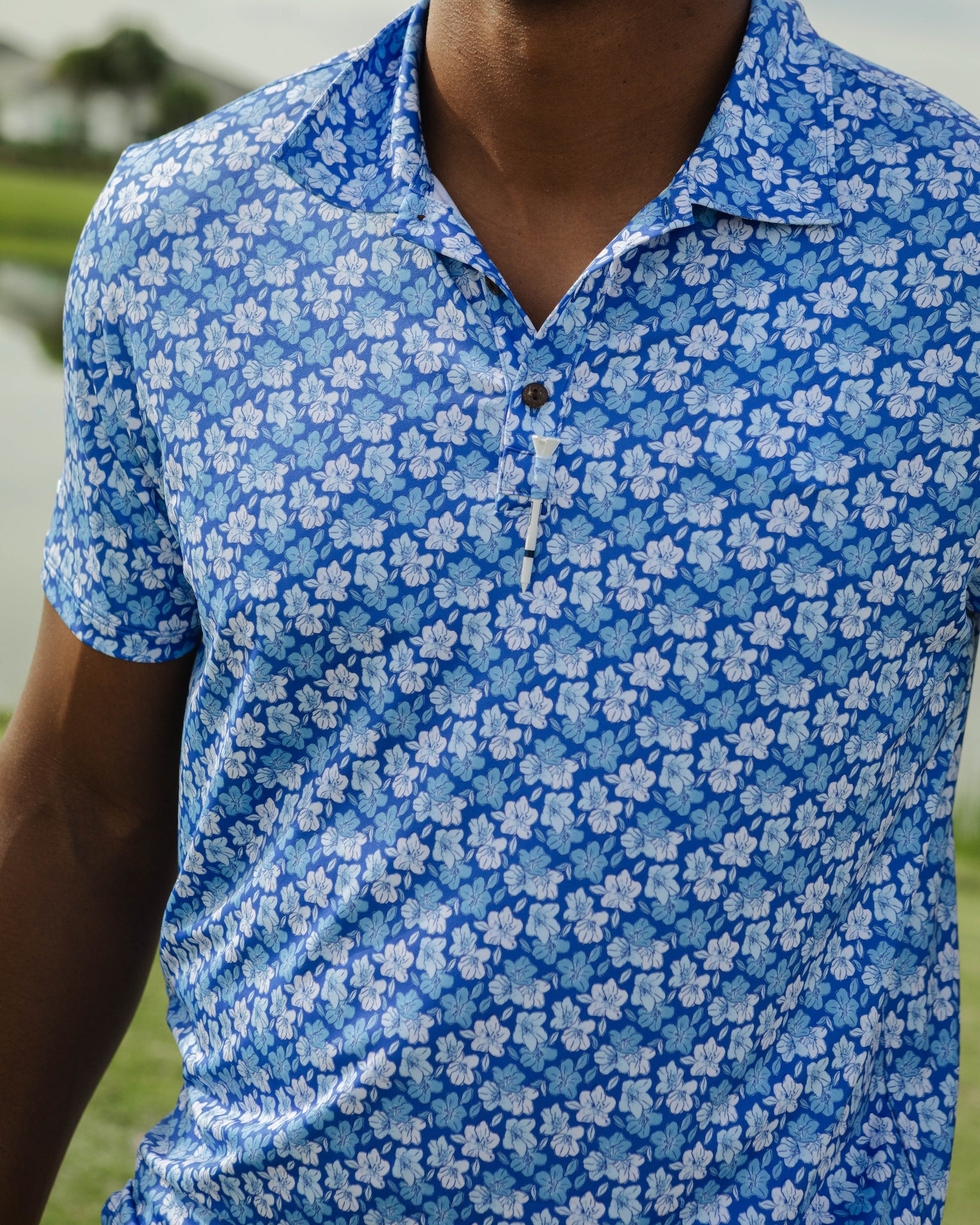 The Azaleas - Blue - Golf Shirt – Kenny Flowers