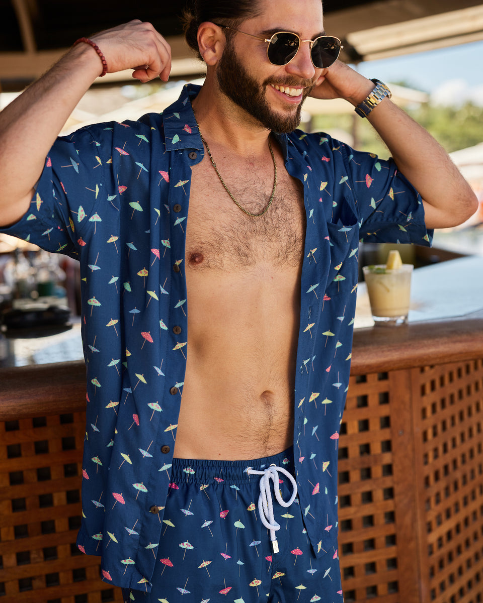 The Open Bar Cabana Set - Matching Shirt + Trunks Combo – Kenny Flowers